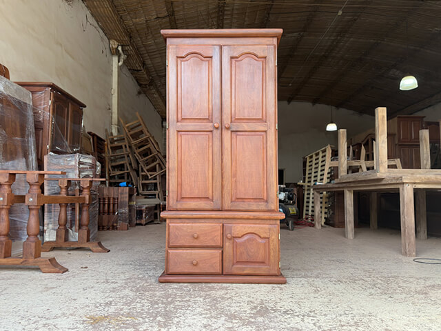 Ropero de Algarrobo de 1 Metro con Zapatero | 【 FABRICA